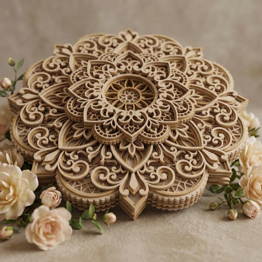 Multilayer Mandala SVG Template - 3D Layered Vector Cutting File for ...