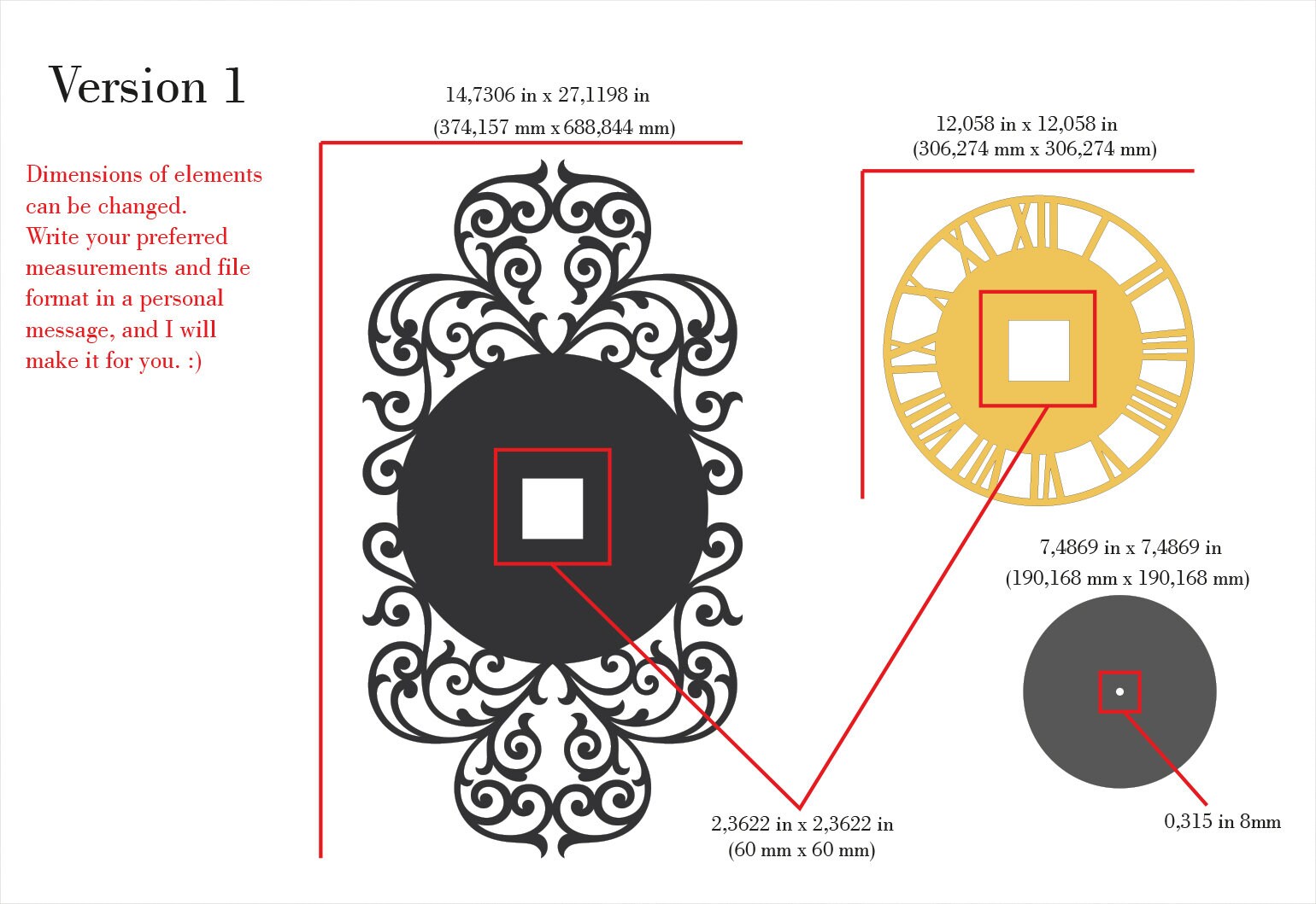 Laser Cut Clock Template Svg Dxf Dwg Eps Cdr Ornate - Etsy Canada