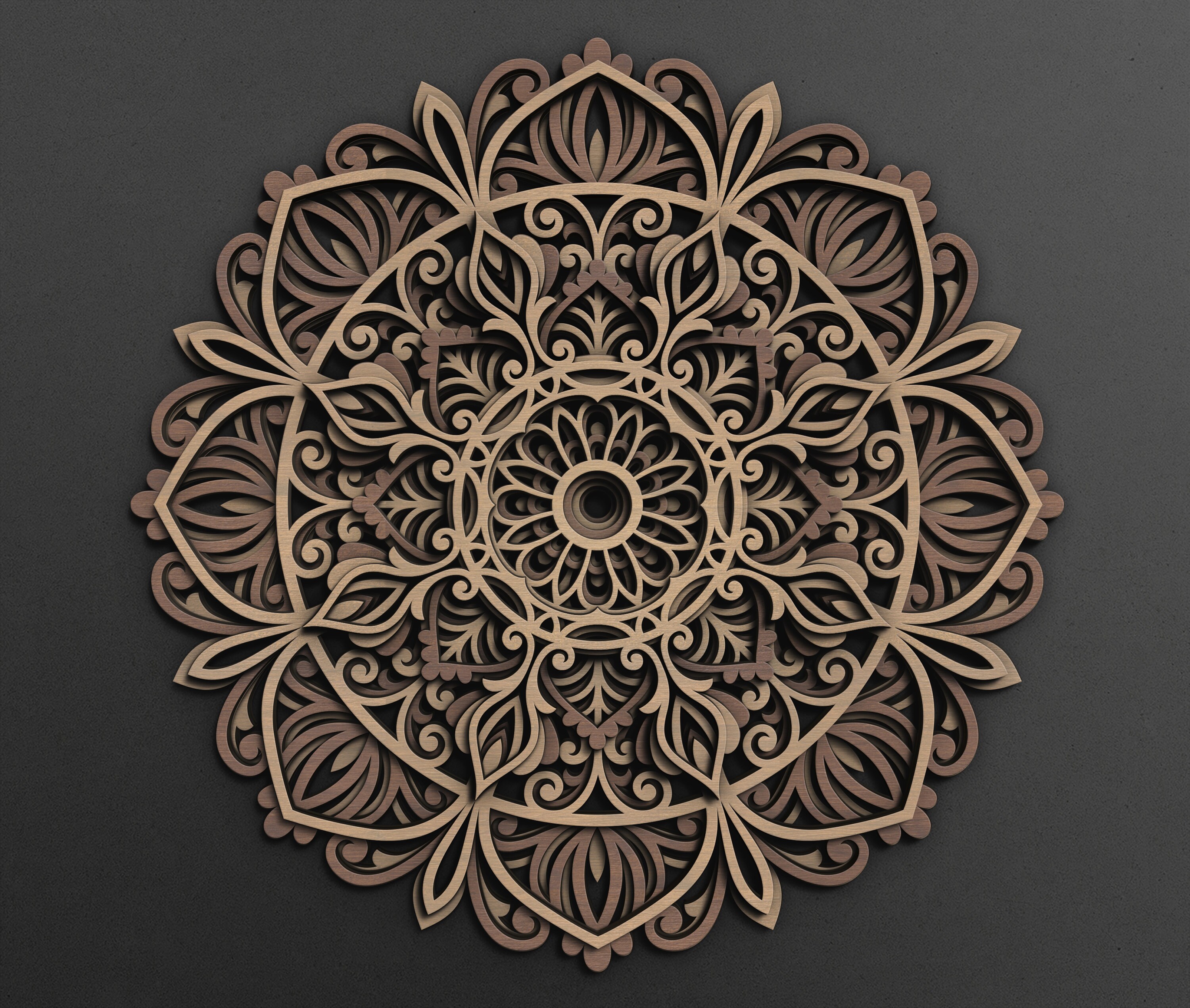 Multilayer Mandala SVG Template - 3D Layered Vector Cutting File for ...