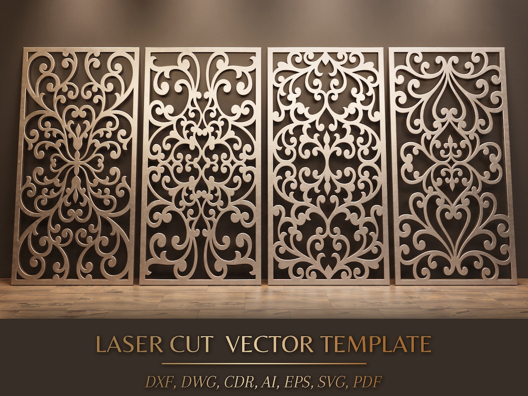 Laser Cut Panel Template - Wall Decor, Laser Cut Screen Design - Svg ...