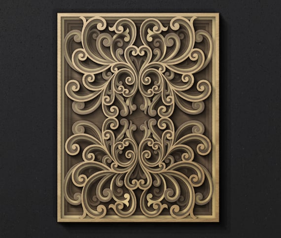 Multilayer Panel SVG Template 3D Layered Vector Cutting File | Etsy