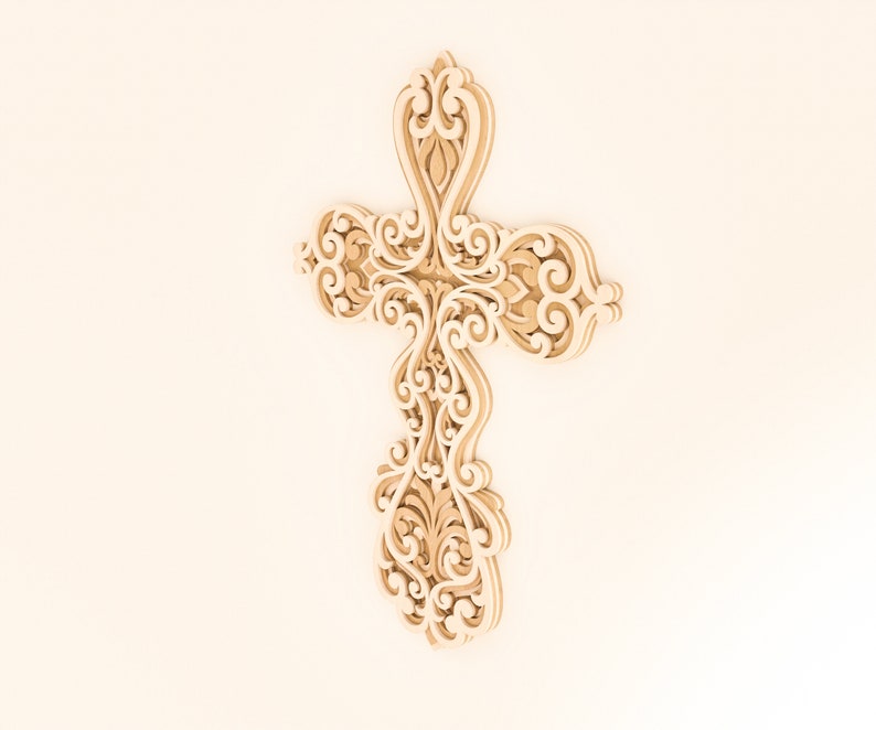 Laser Cut Cross Template - Multilayer Vector Cross Cutting File ...