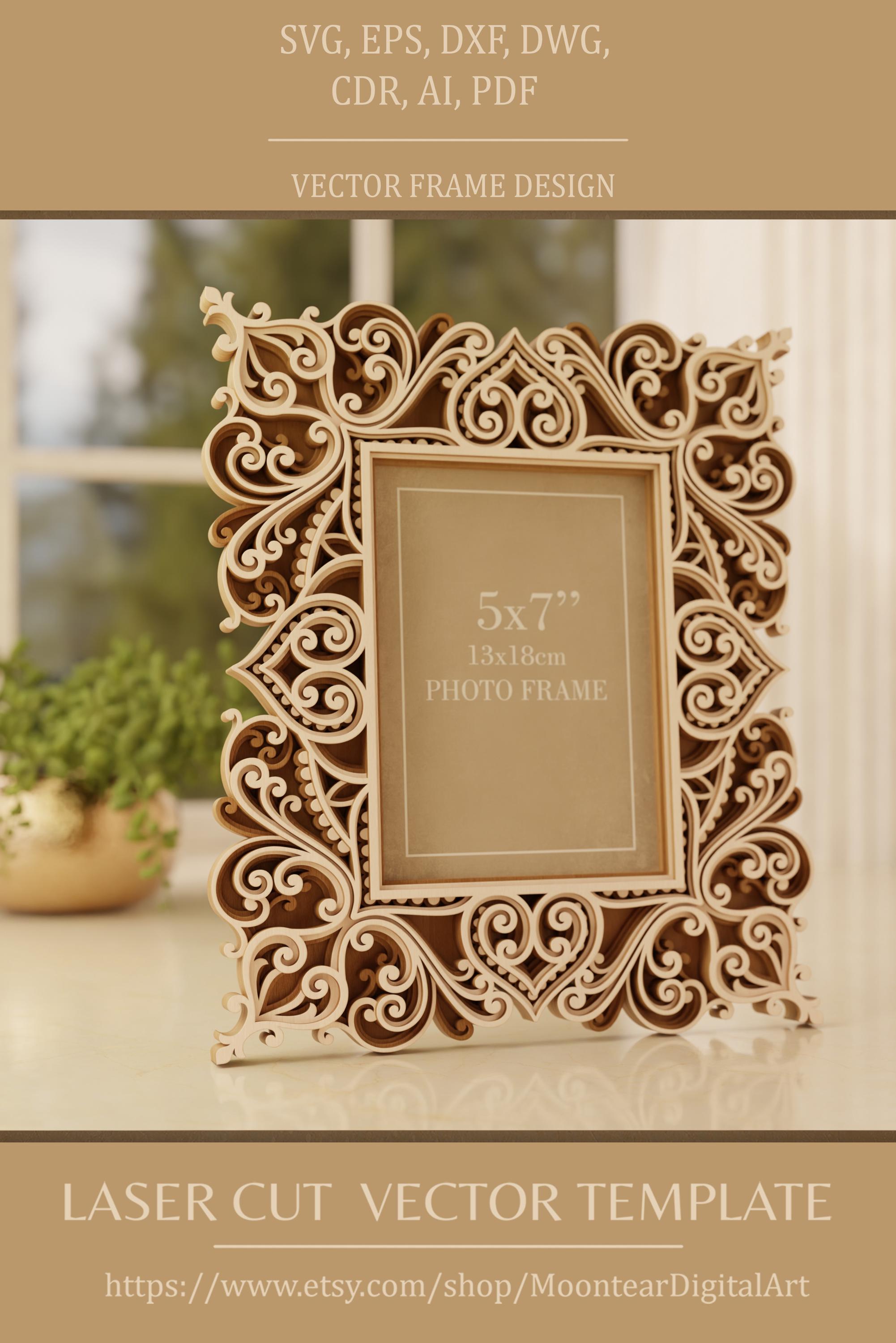 3D Layered Photo Frame SVG Template: Multilayer Laser Cut File - Etsy