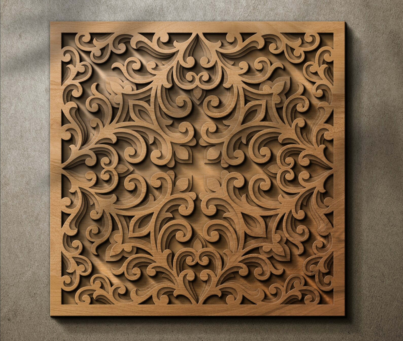Multilayer Square Panel SVG Template - 3D Layered Mandala Vector ...