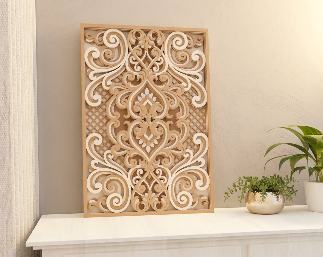Laser Cut Multilayer Panel Template 3D Layered Vector - Etsy