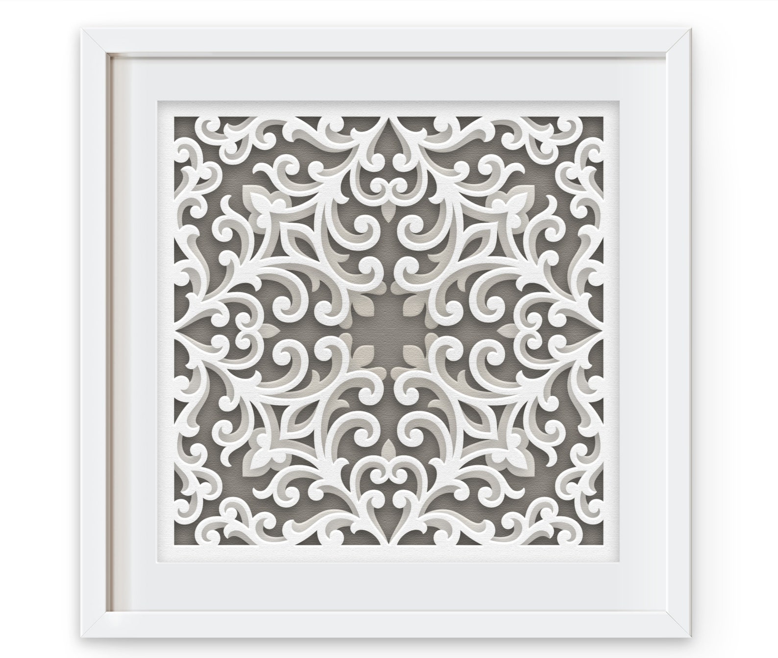 Multilayer Square Mandala SVG Template Shadow Box Layered - Etsy