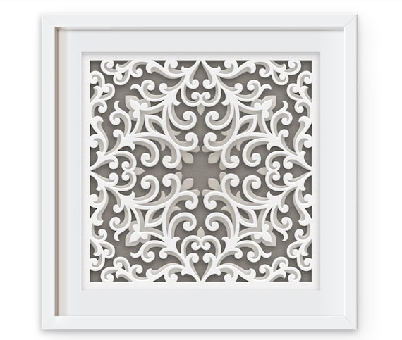 Multilayer Square Mandala SVG Template Shadow Box Layered - Etsy