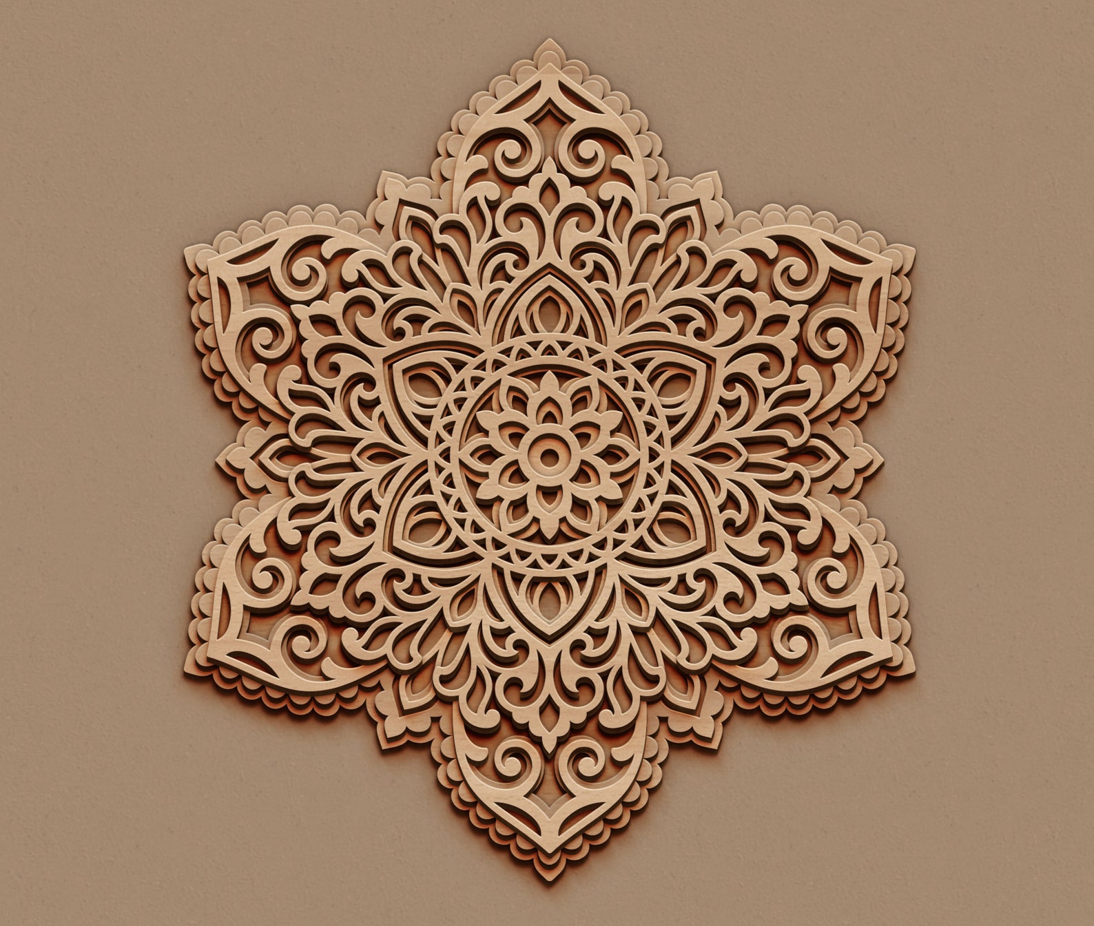 Multilayer Mandala SVG Template - 3D Layered Vector Cutting File for ...