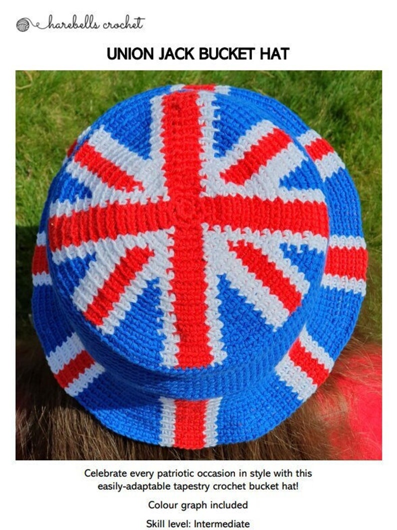 Union Jack Coronation Bucket Hat PDF Crochet Pattern - Etsy
