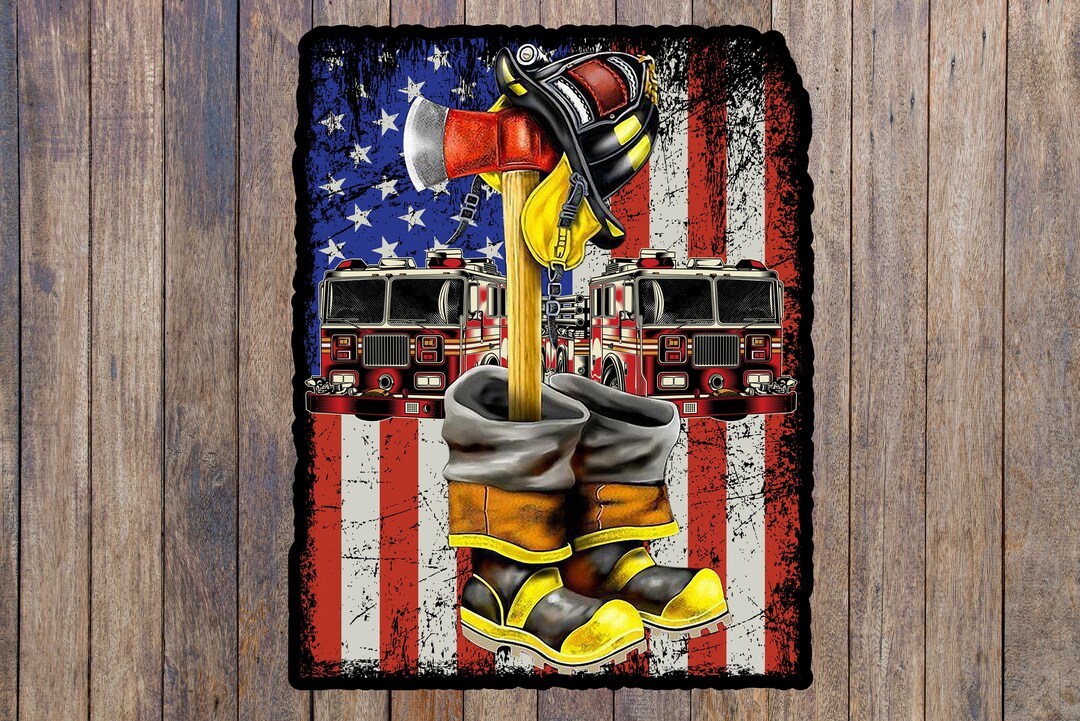 Firefighter Sticker, Firefighter Gift, Firefighter Flag, Firetruck ...