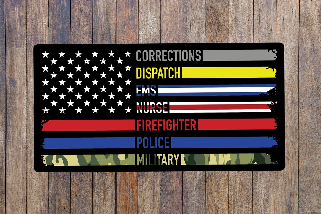 First Responder Flag Sticker: Firefighter, EMS, Police Car Decal - Etsy