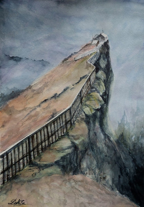 Mountain Cliff Drawing