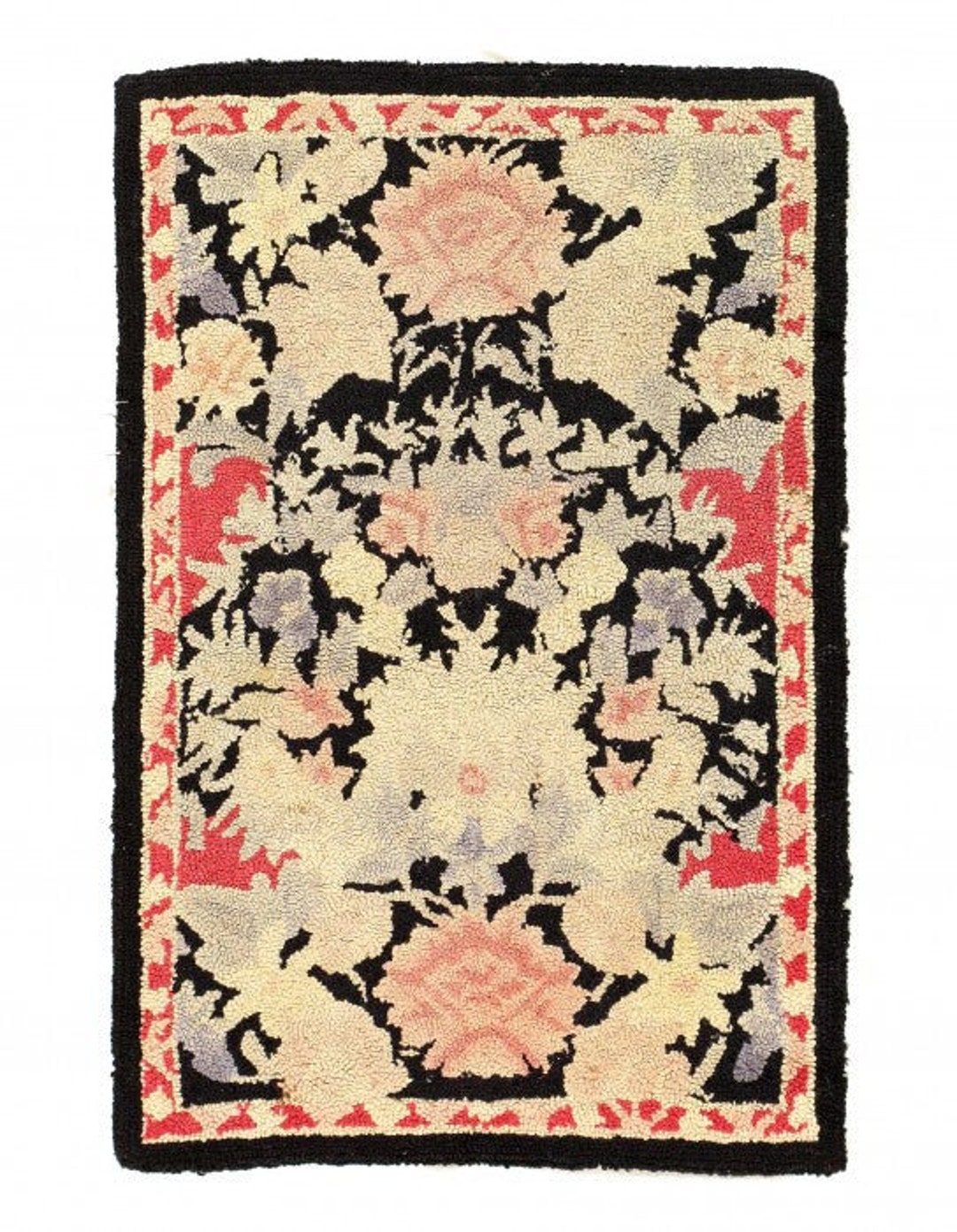 Antique American Hand Hooked Rug 1'8'' X 2'5'', Hooked Rug Wall Hanging ...