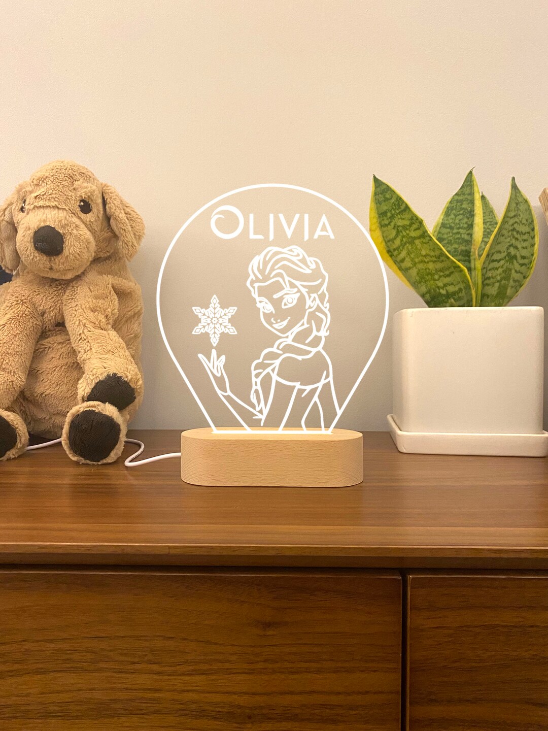 Personalized Frozen Elsa Night Light, Children's Name Night Light, New ...
