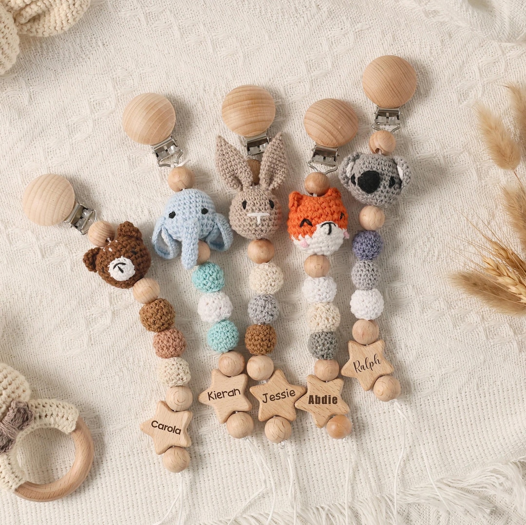 Personalized Pacifier Clip/ Baby Pacifier Holder/ Baby Binky Clip/ Baby ...