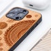 Mandala Space Solar Wood iPhone 15 Pro Case, Wooden iPhone 15 Pro Max ...