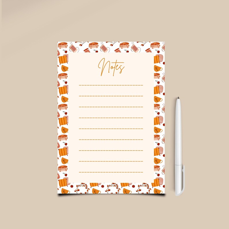 Printable Notes Page Notes in Ruler Notes Page Planner Notes Page ...