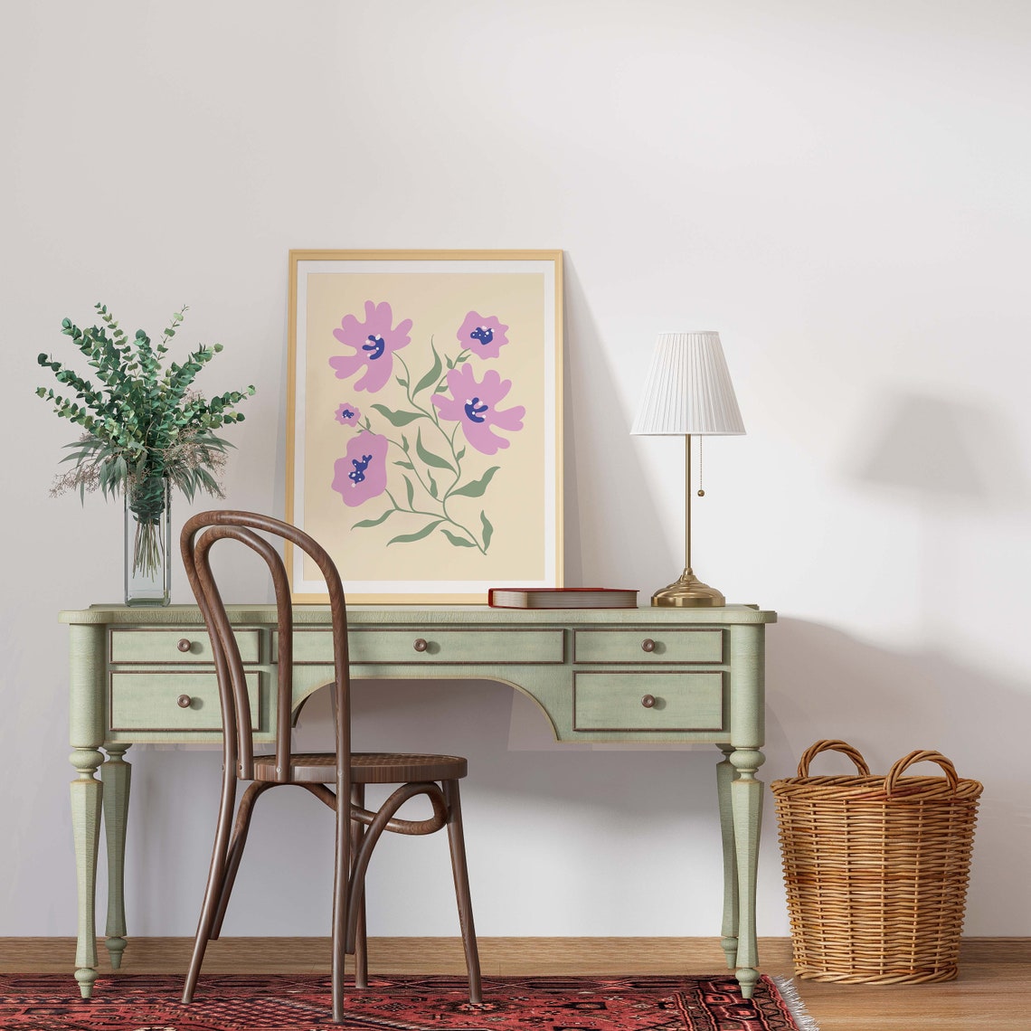 Pink Flower Poster Botanical Print Fashion Poster Spring Flowers Floral ...