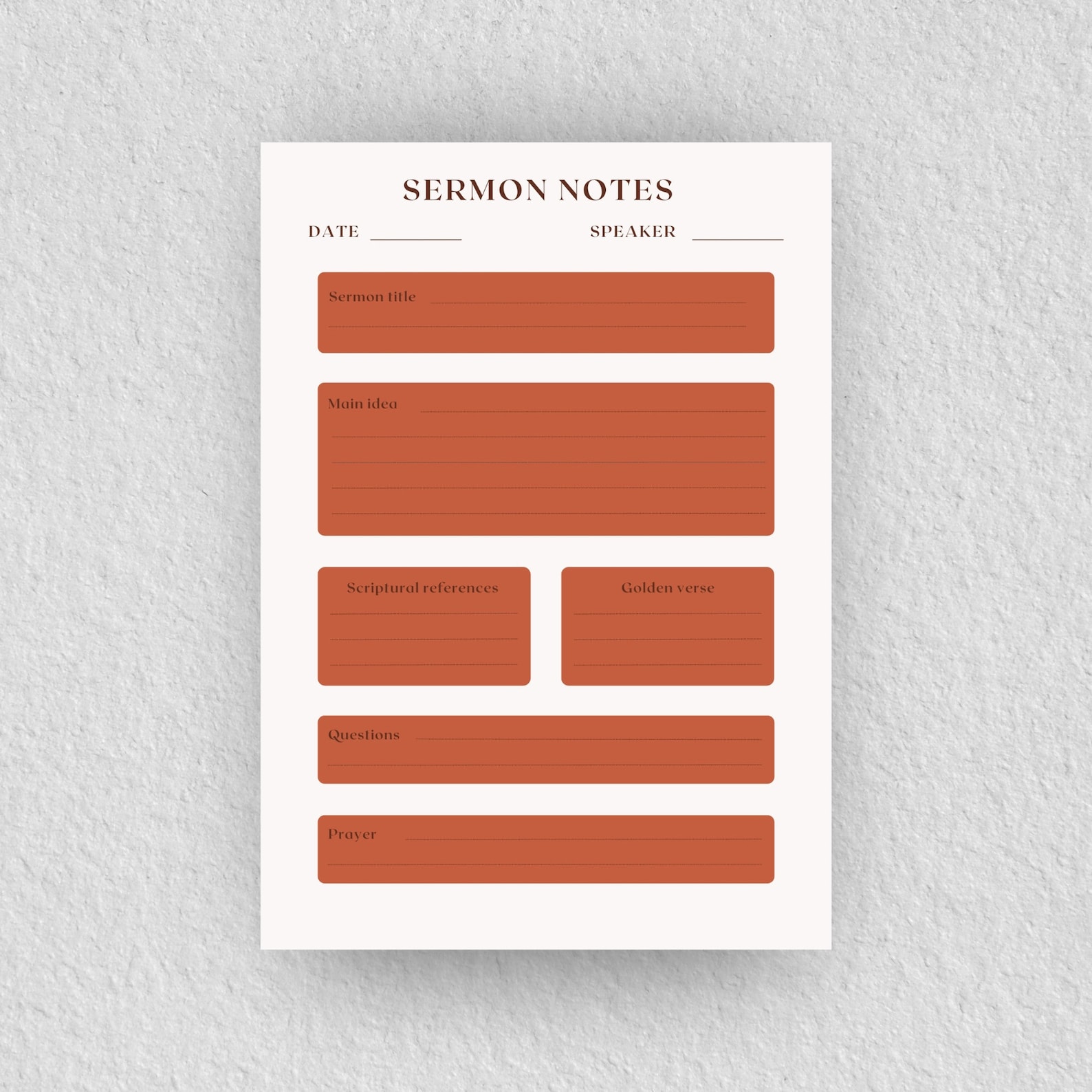 Printable Sermon Note Template Sermon Outline PDF Sermon Notes Church ...