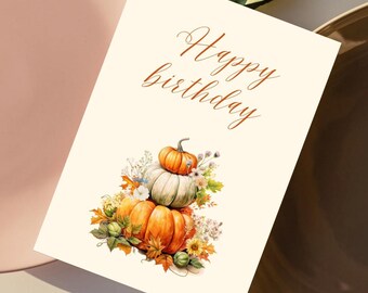 PRINTABLE BIRTHDAY CARD Fall Theme - Etsy