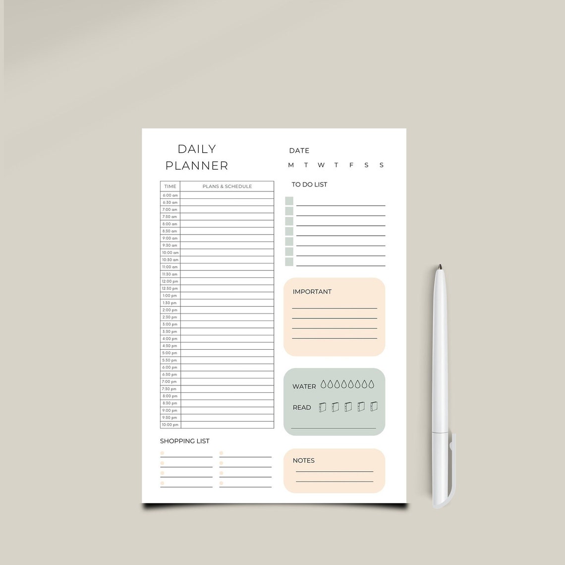 PDF Diary Template Diary Insert Notes Habit Tracker - Etsy