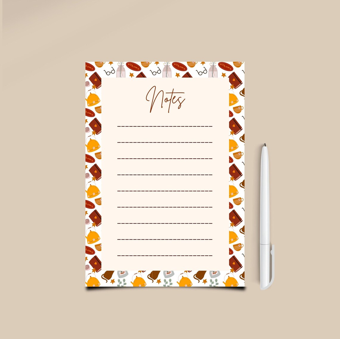 Printable Notes Page Notes in Ruler Notes Page Planner Notes Page ...