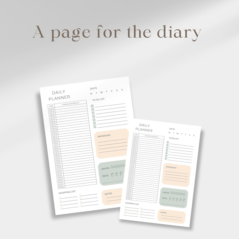 PDF Diary Template Diary Insert Notes Habit Tracker - Etsy