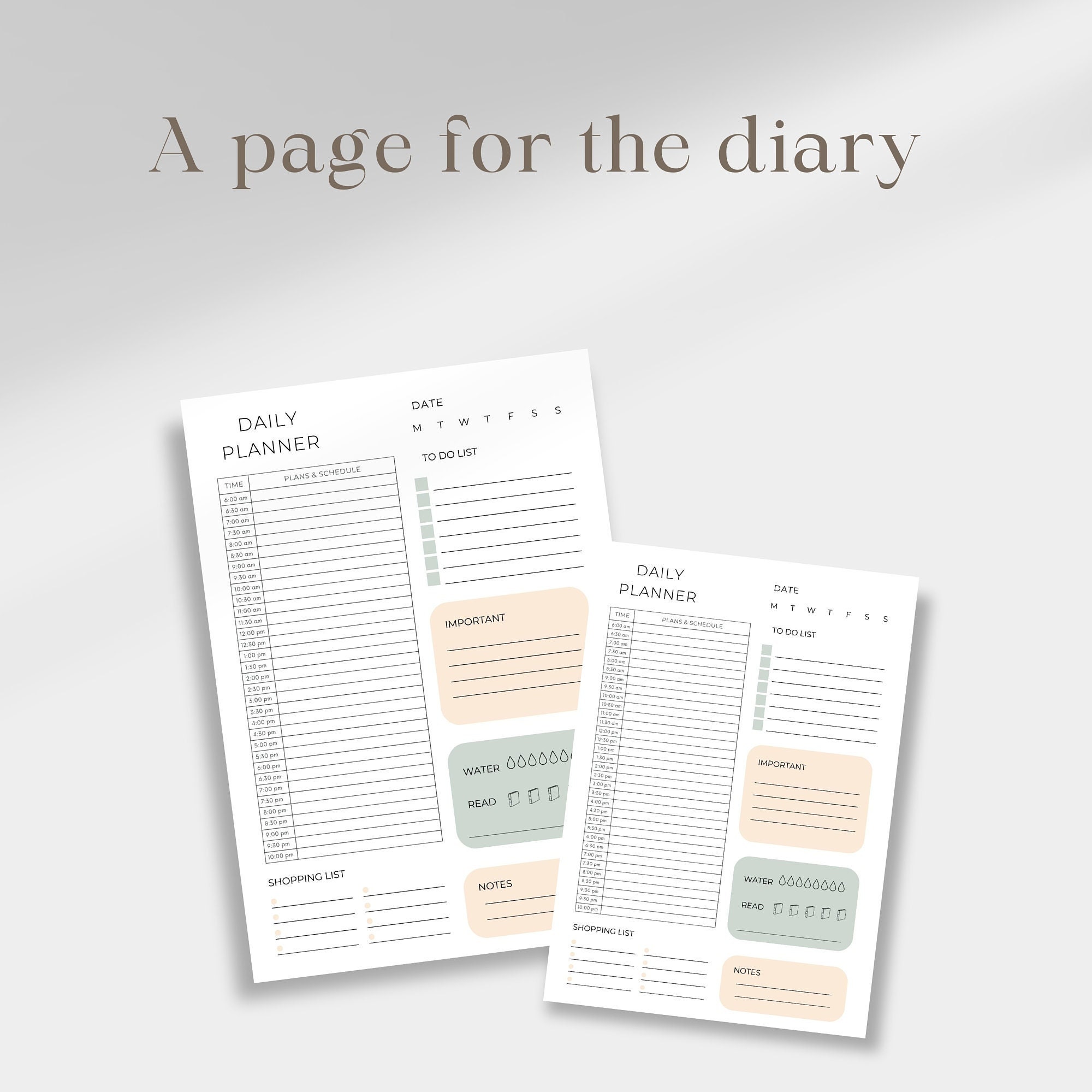 PDF Diary Template Diary Insert Notes Habit Tracker - Etsy
