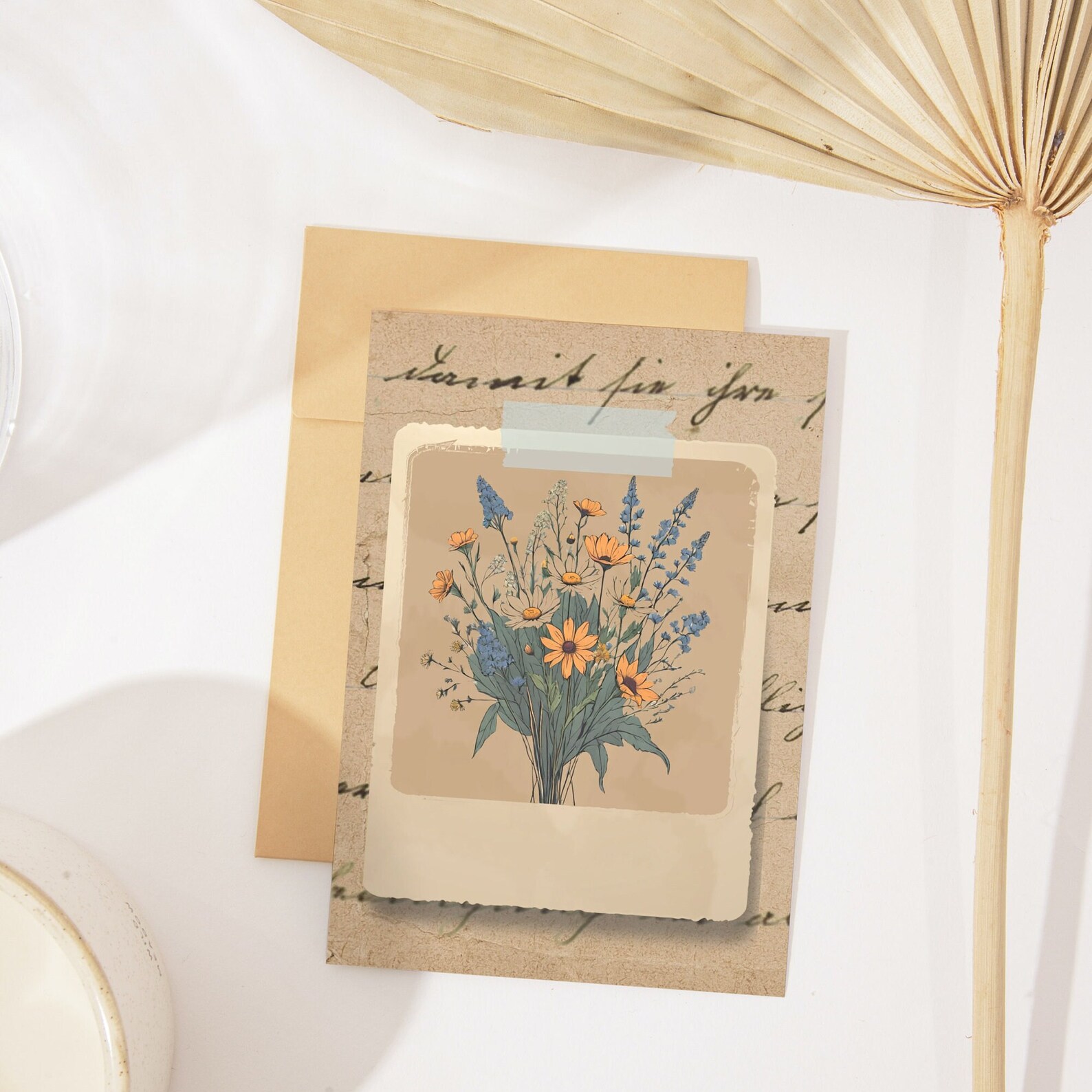 Spring Birthday Card, Spring Flower Card, Retro Floral Birthday Card ...
