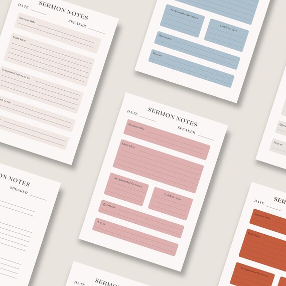 Plantilla Imprimible En Blanco Del Esquema Del Sermón Segundo Domingo