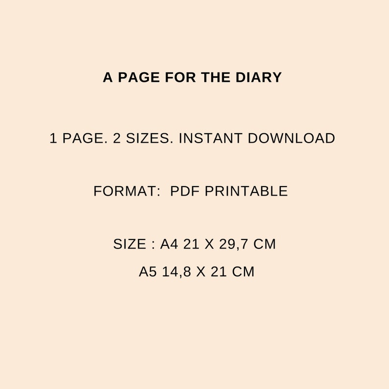 PDF Diary Template | Diary Insert | Notes | Habit Tracker | Minimalist ...