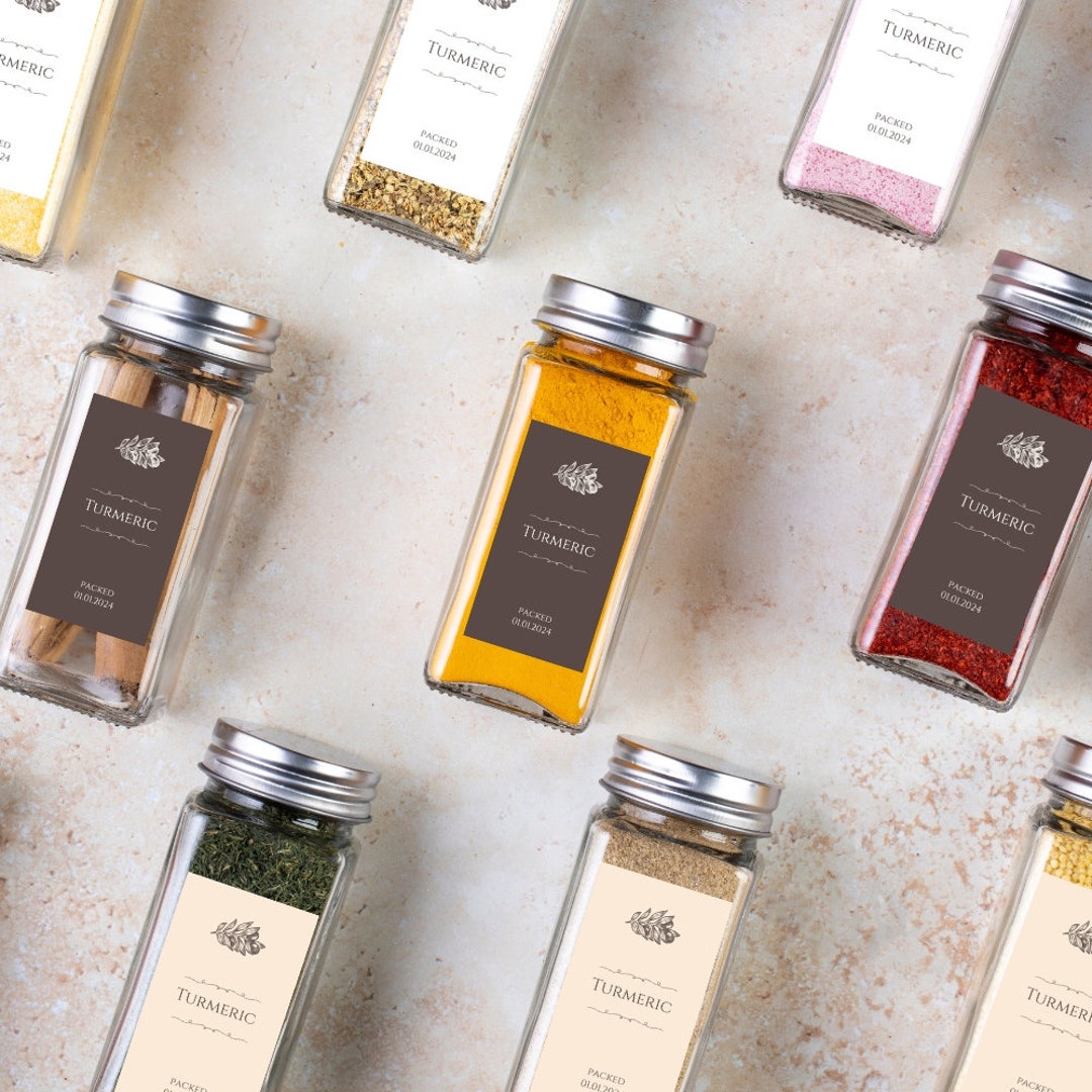 Editable Printable Spice Jar Labels Modern Minimalist Spice Jar Label ...
