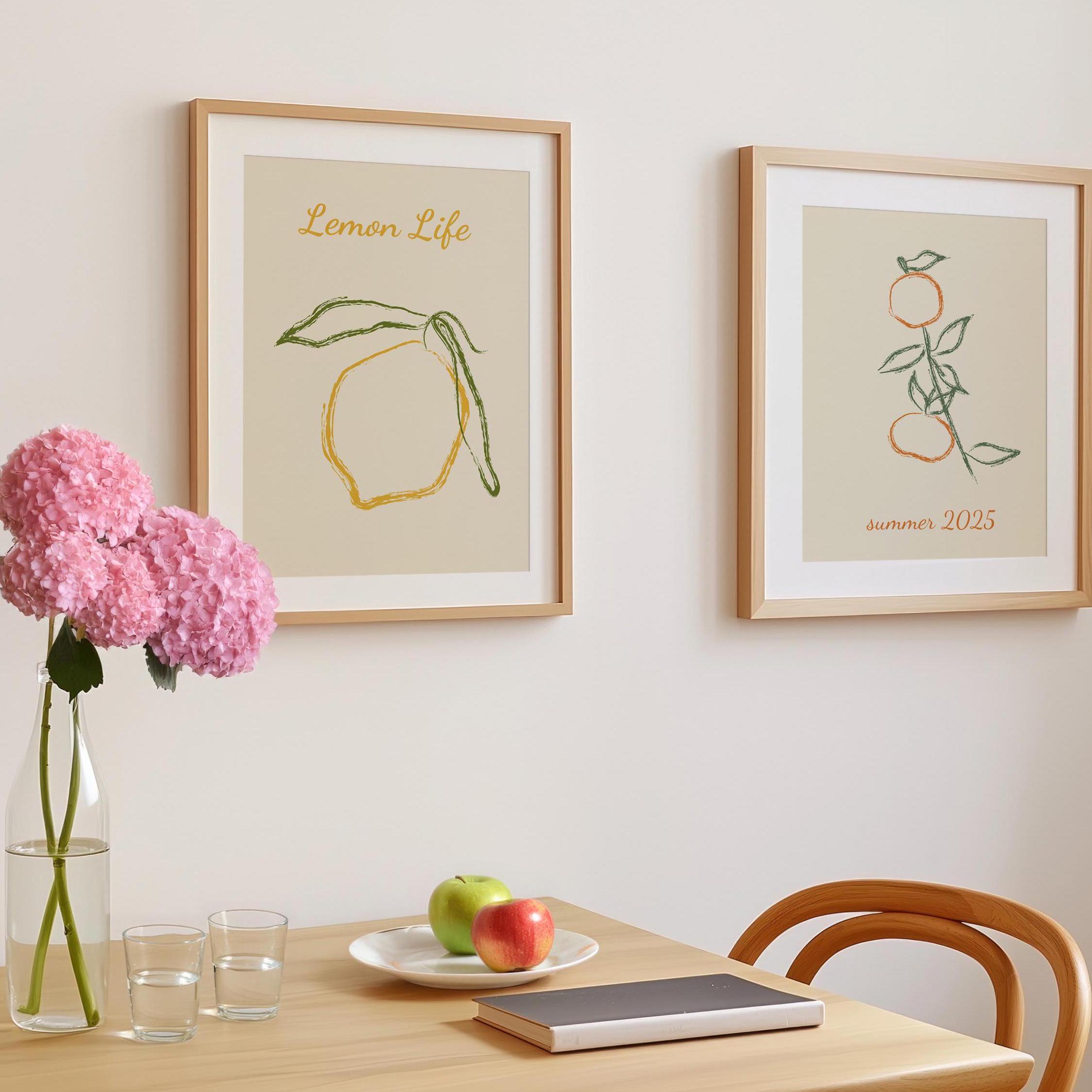 Tuscan Whispers Set of 4 Posters, Fruit and Tuscany Poster Set ...