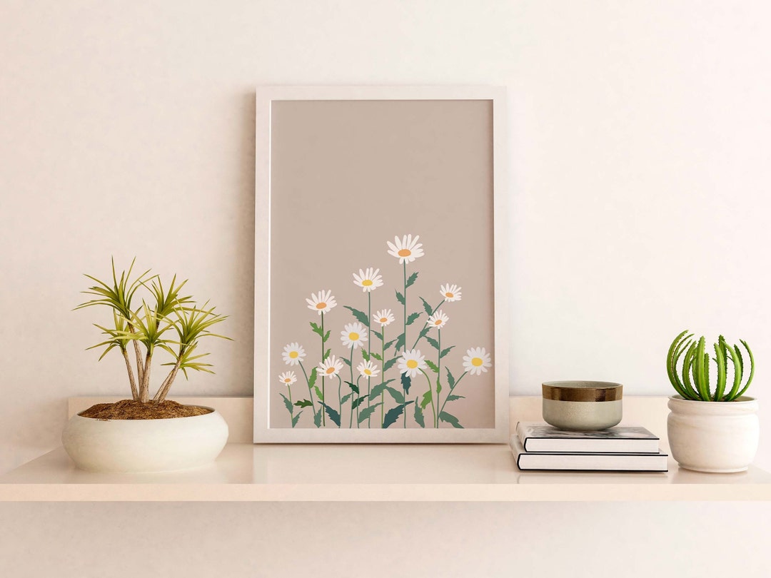 Wall Art "daisies" Wall Art "white Daisies" Digital Print Floral ...