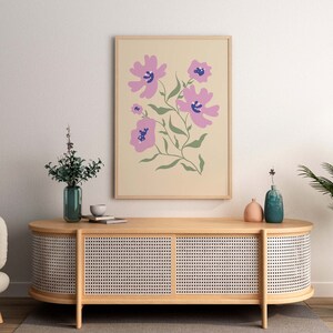 Pink Flower Poster Botanical Print Fashion Poster Spring Flowers Floral ...