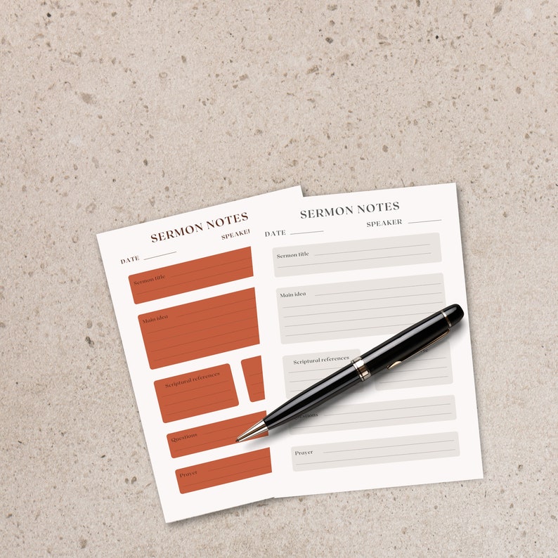 Printable Sermon Note Template: Church Bible Study (PDF) - Etsy