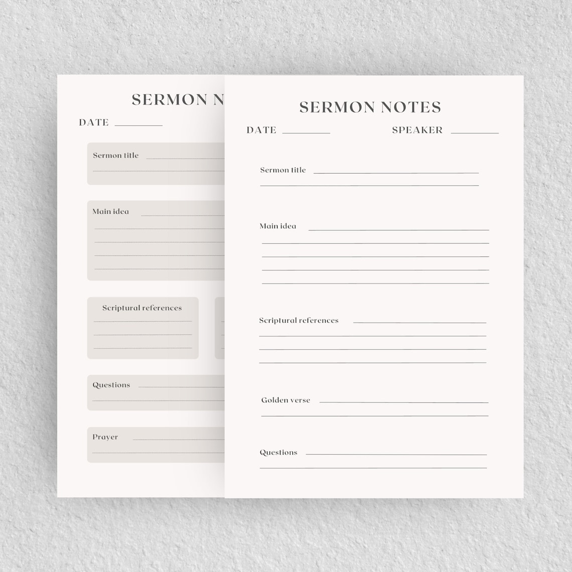Printable Sermon Note Template Sermon Outline PDF Sermon Notes Church ...