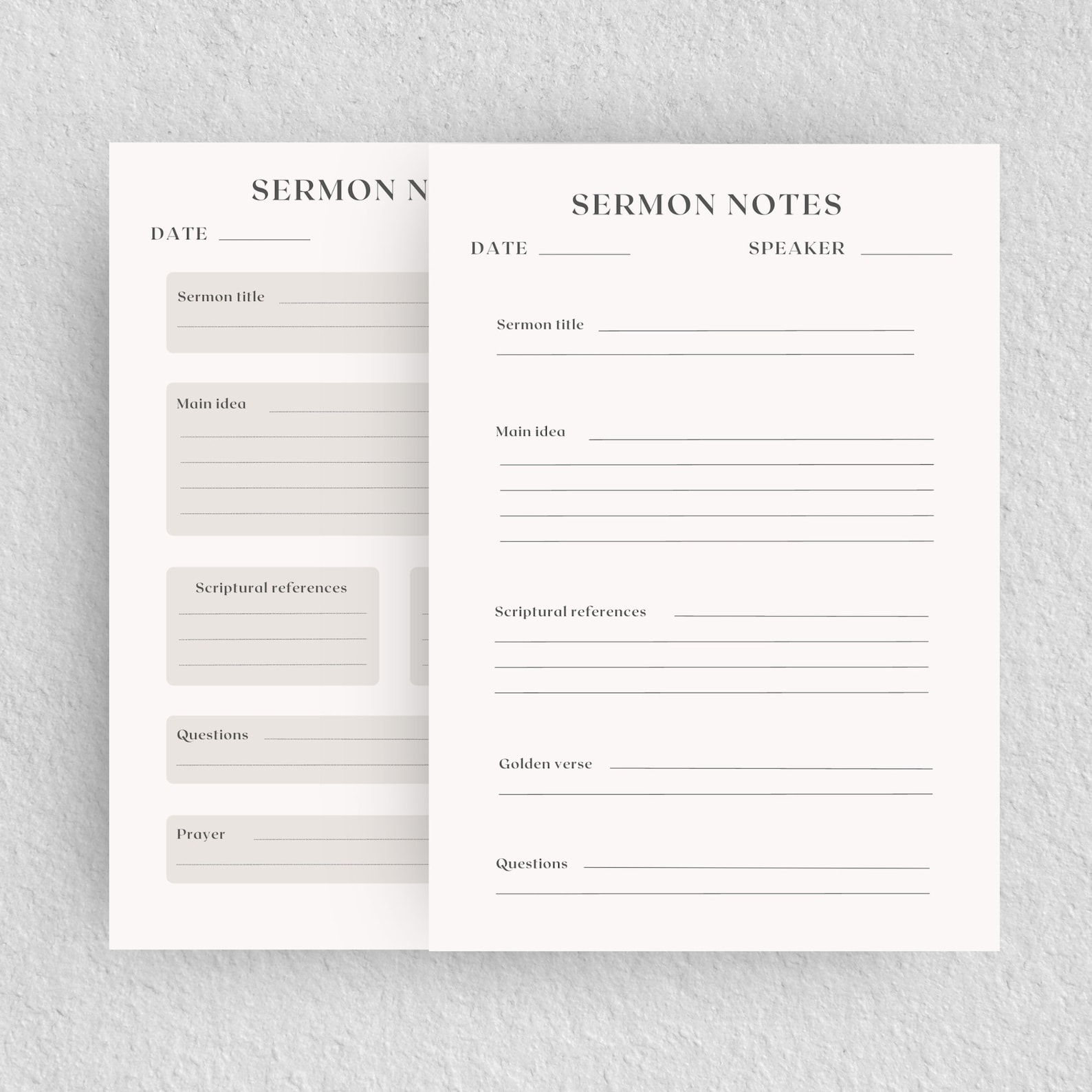 Printable Sermon Note Template Sermon Outline PDF Sermon Notes Church ...