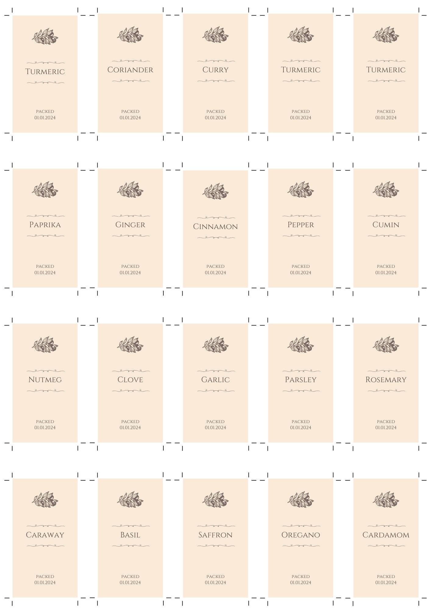 Editable Printable Spice Jar Labels Modern Minimalist Spice Jar Label ...