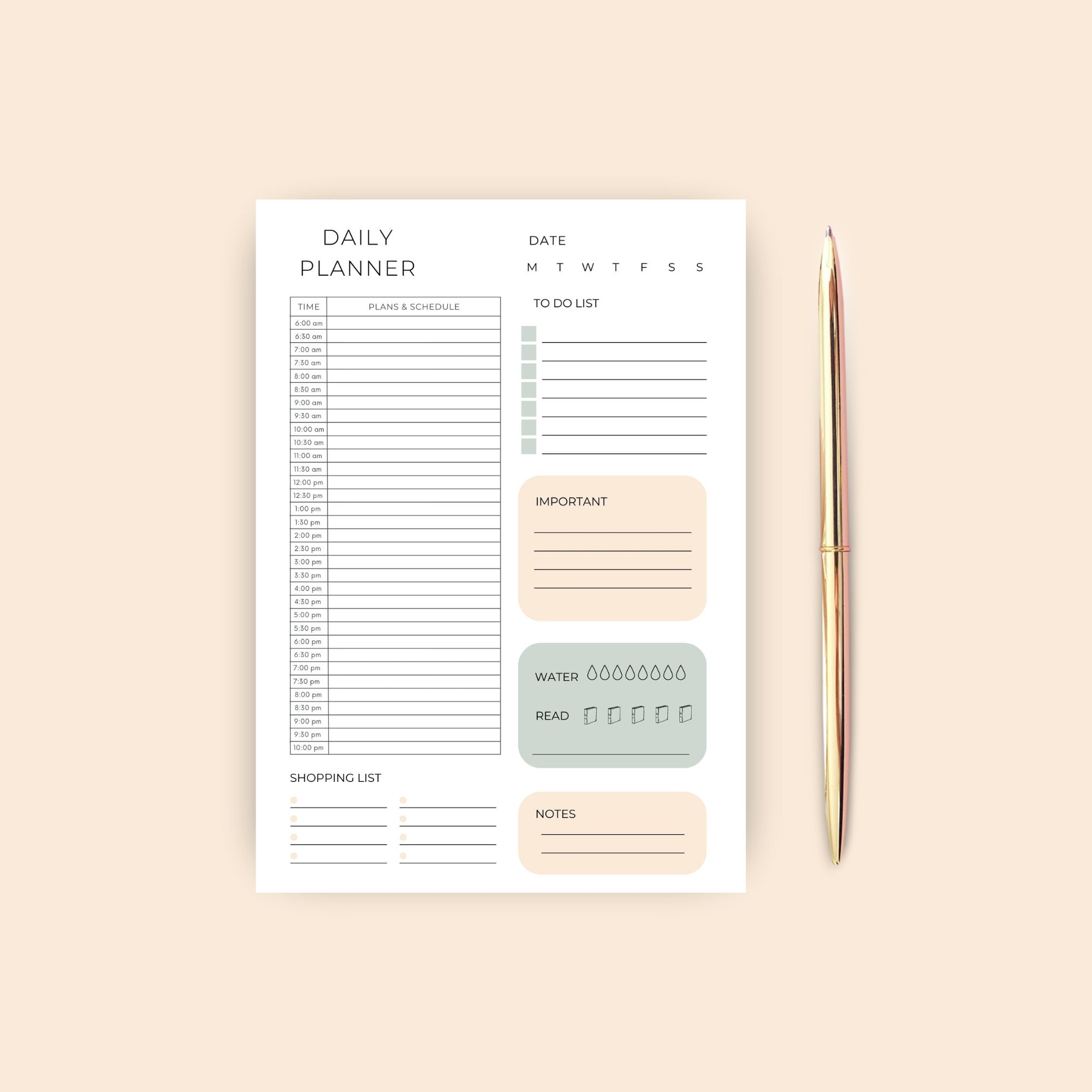 PDF Diary Template | Diary Insert | Notes | Habit Tracker | Minimalist ...