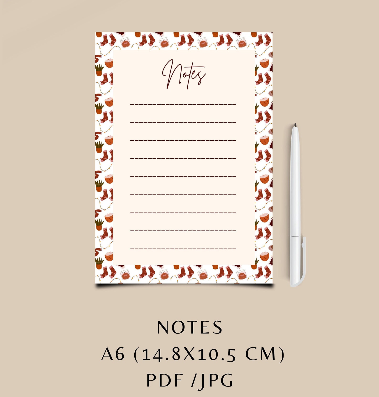 Printable Notes Page Notes in Ruler Notes Page Planner Notes Page ...