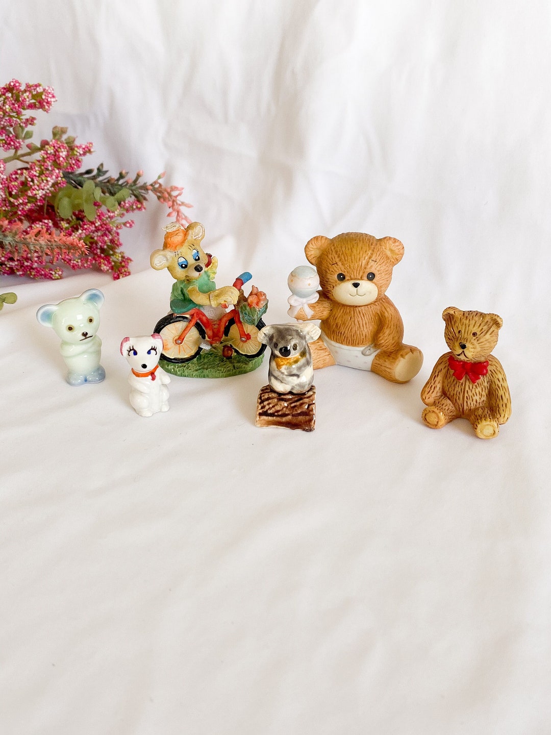Vintage Teddy Bear Figurines • Ceramic and Poly Resin • Statues ...