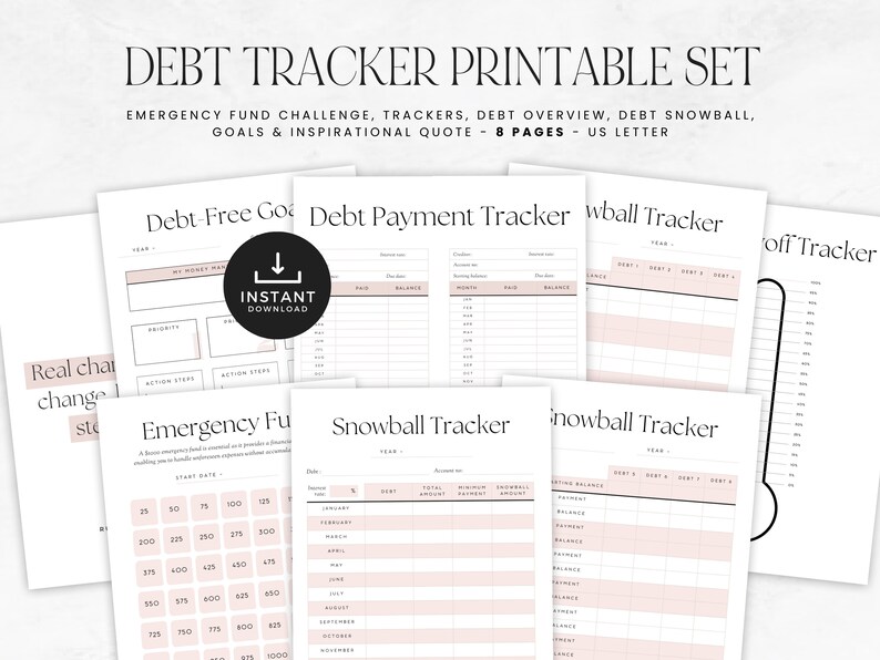 Credit Card Debt Tracker Printable Set Debt-free Trackers - Etsy