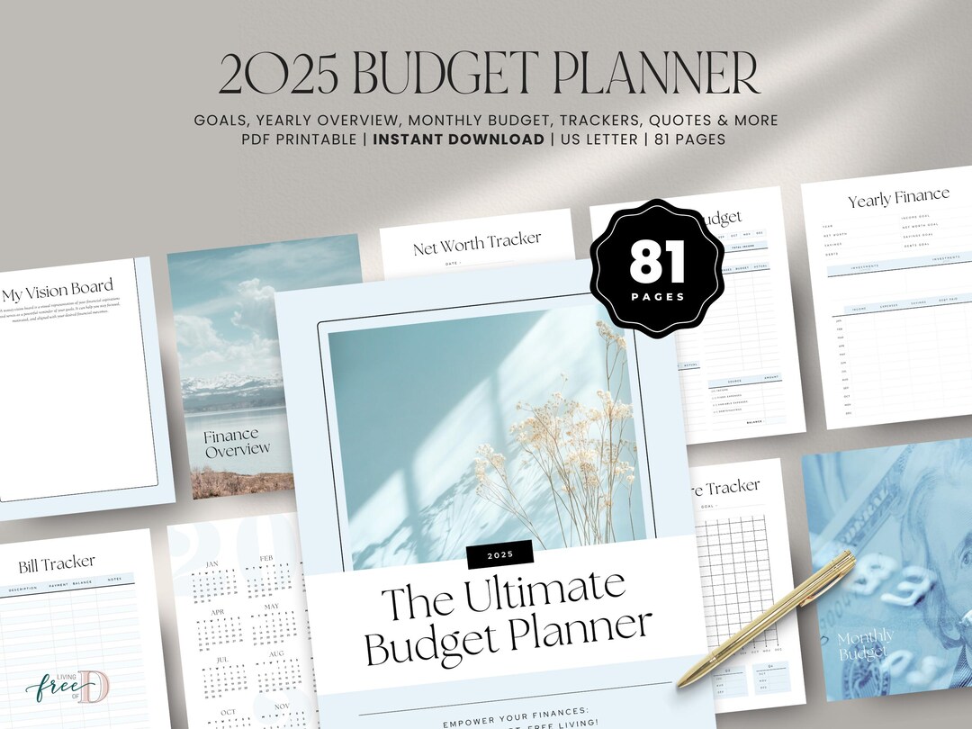 2025 Financial Planner, Aesthetic Budget Planner Printable, Paycheck ...