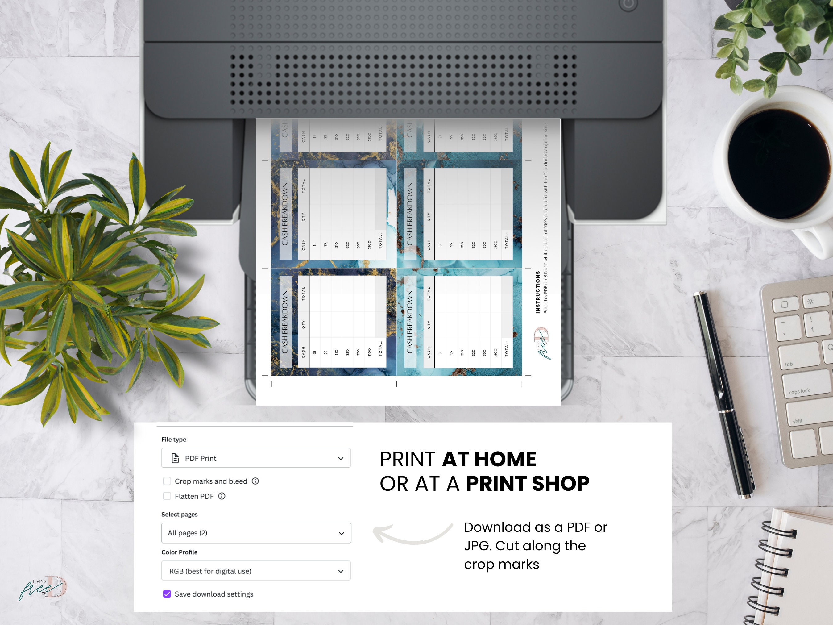 Cash Breakdown Slips Canva Template, Editable Cash Counting Tracker ...