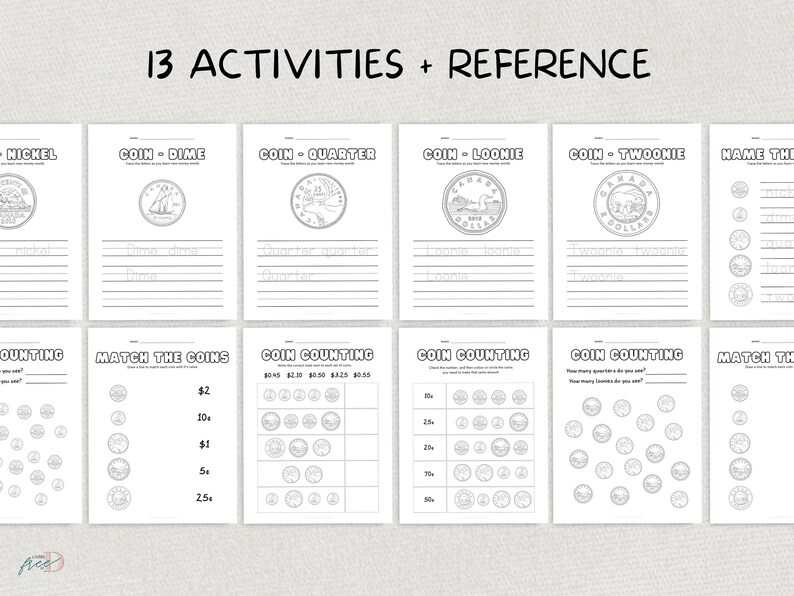 Coins Printable Worksheet, Money Literacy Printable, Cash Activities ...