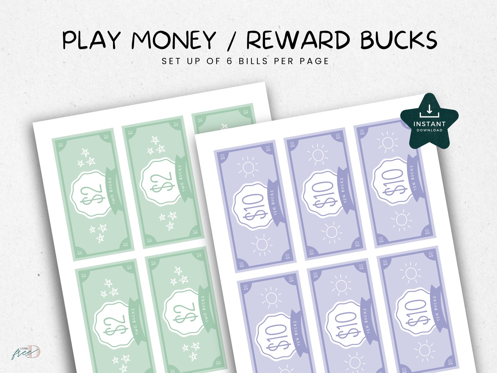 Play Money for Kids, Reward Bucks Printable, Money Games for Kids ...