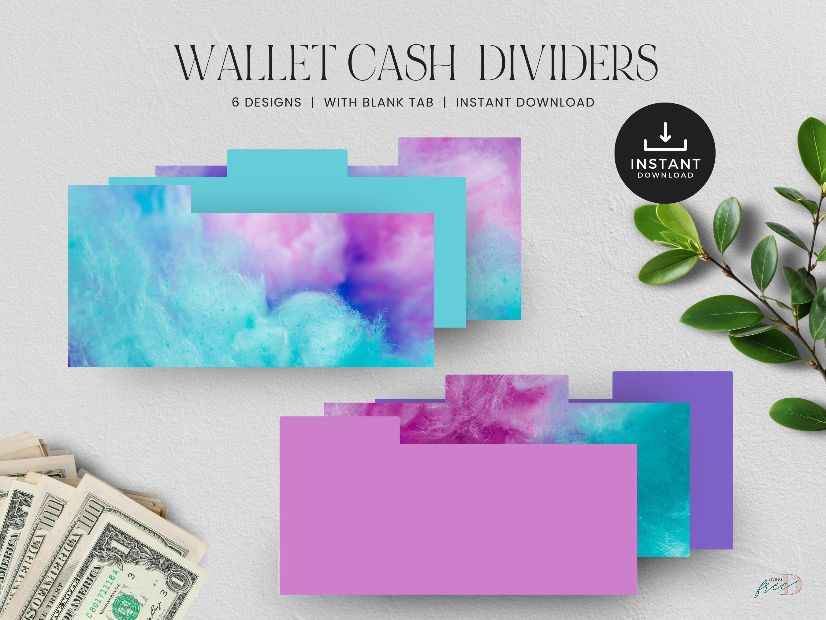 Cash Tab Dividers for Wallet, Money Organizer, Cash Envelope Budget ...