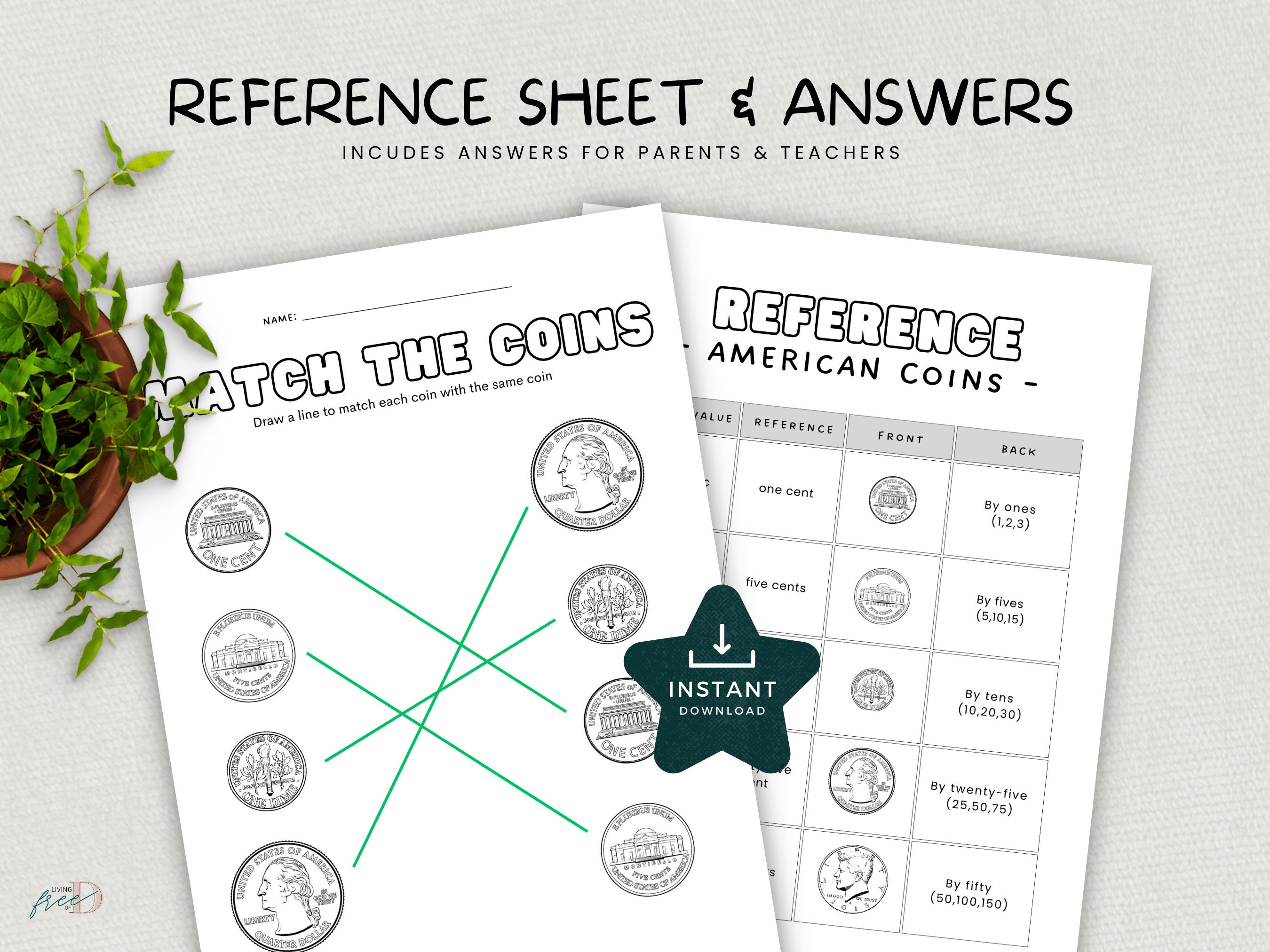 Coins Printable Worksheet, Money Literacy Printable, Cash Activities ...