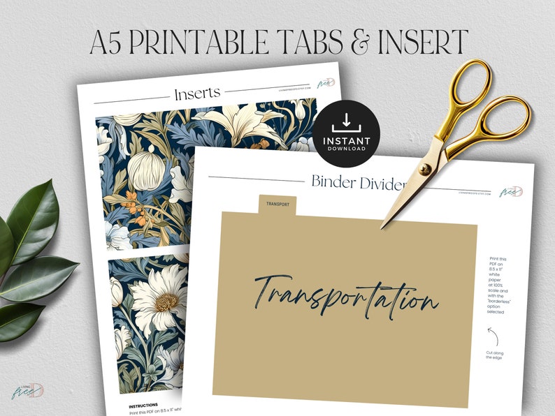 A5 Binder Cash Tab Dividers and Inserts, Money Organizer, Cash Envelope ...